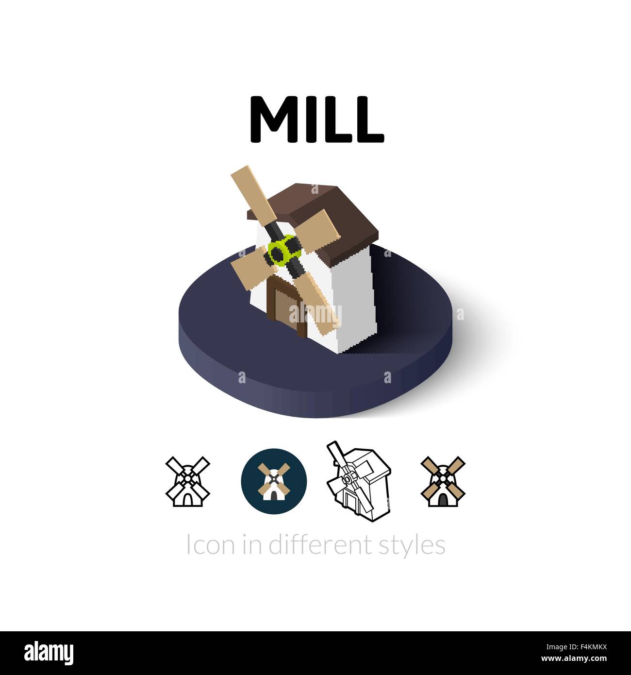 Mill icon in different style Stock Vector Image & Art - Alamy