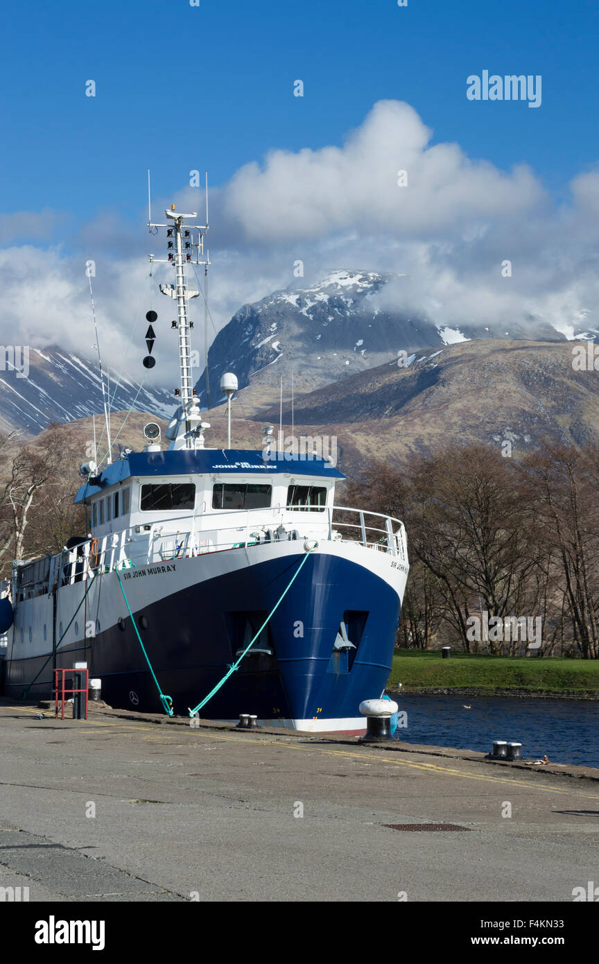 Ben Nevis from Corpach Caledonian Canal, Fort William, Highland region ...