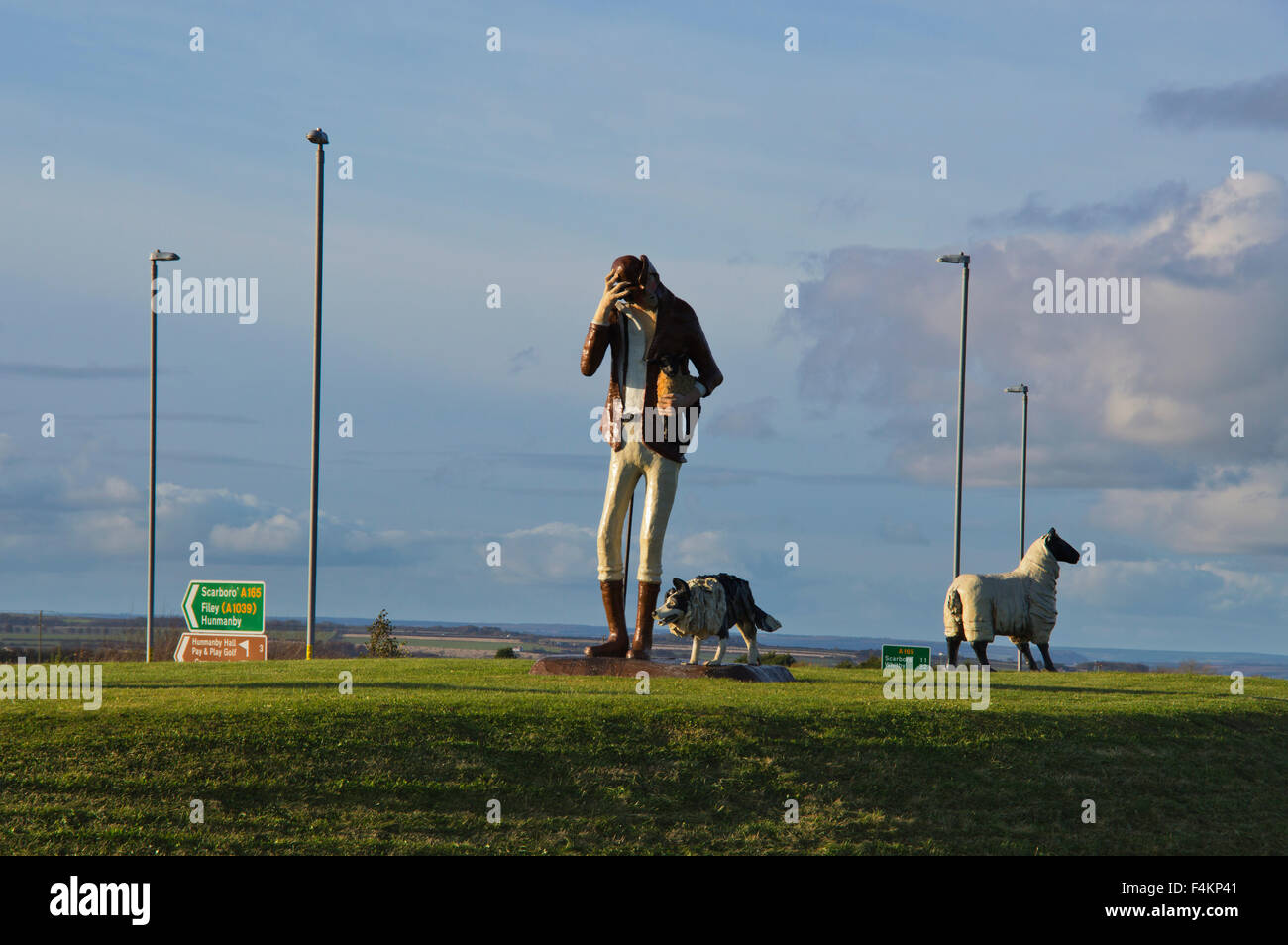 Strange statues on roundabout, Bridlington, north Yorkshire, England ...
