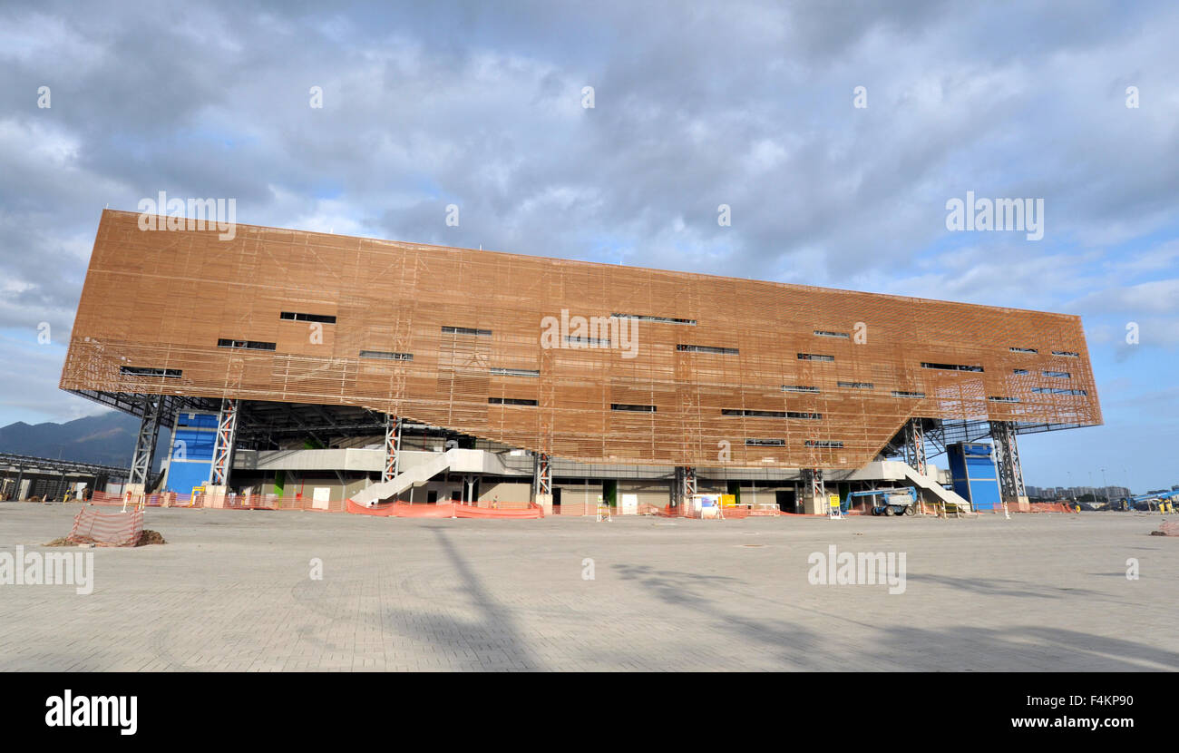 A view of the Future Arena (r) (handball) at the Olympic park of Barra ...
