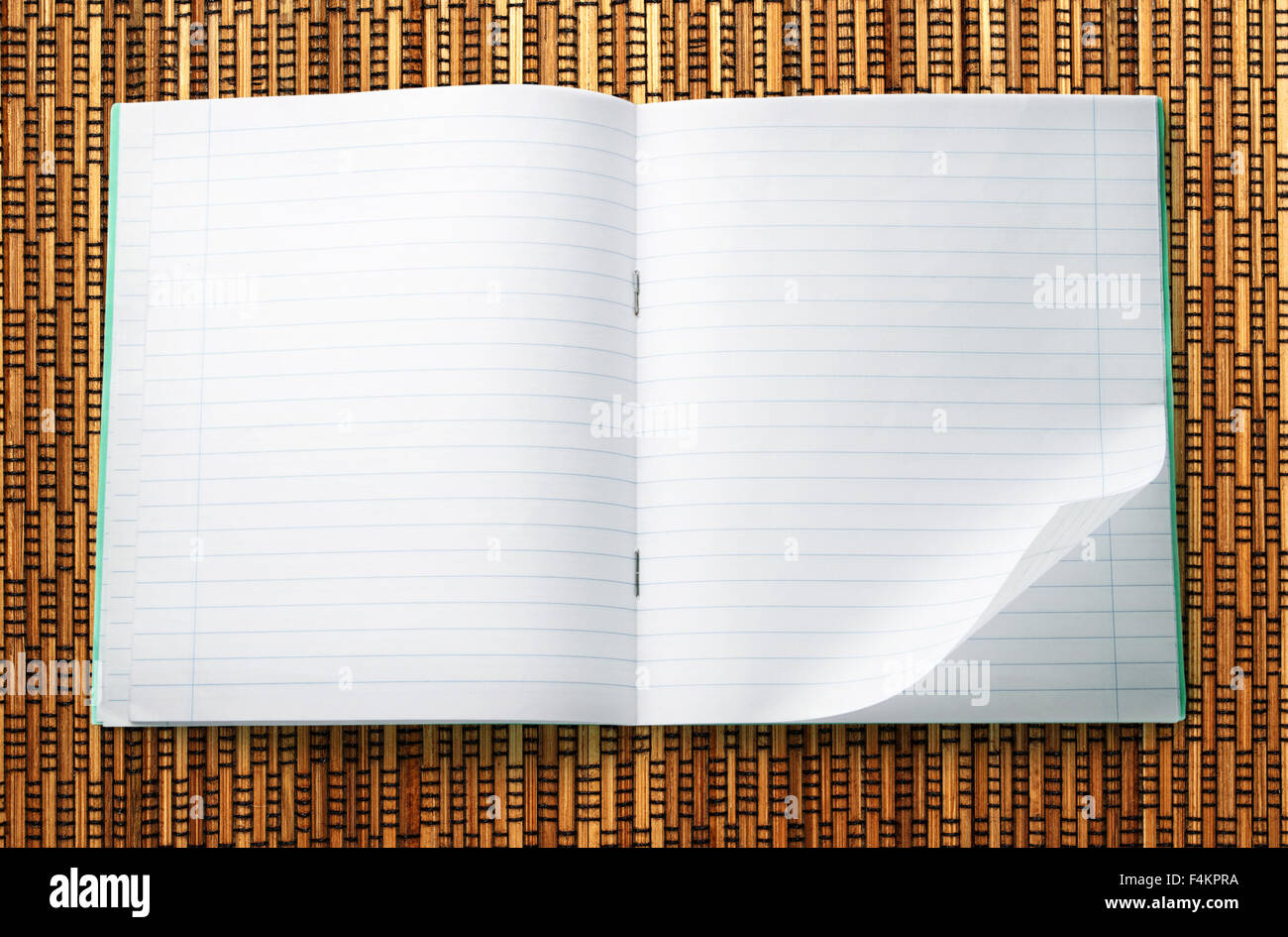 Blank open notebook on the textured background Stock Photo - Alamy
