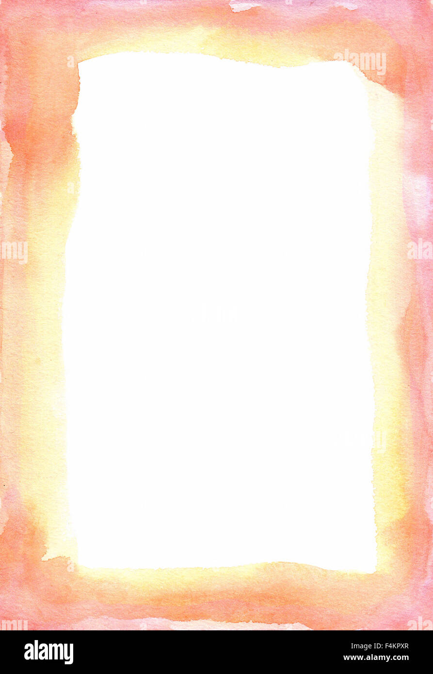 Orange watercolor border hi-res stock photography and images - Alamy