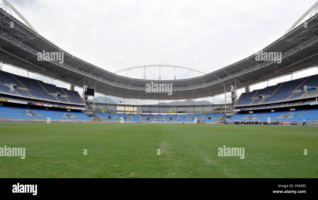Rio de Janeiro, Brazil. 6th Oct, 2015. A view of the Olympic stadium in ...