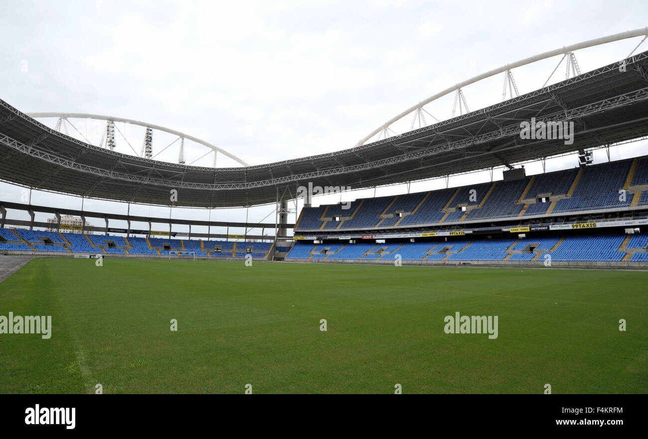 Rio de Janeiro, Brazil. 6th Oct, 2015. A view of the Olympic stadium in ...
