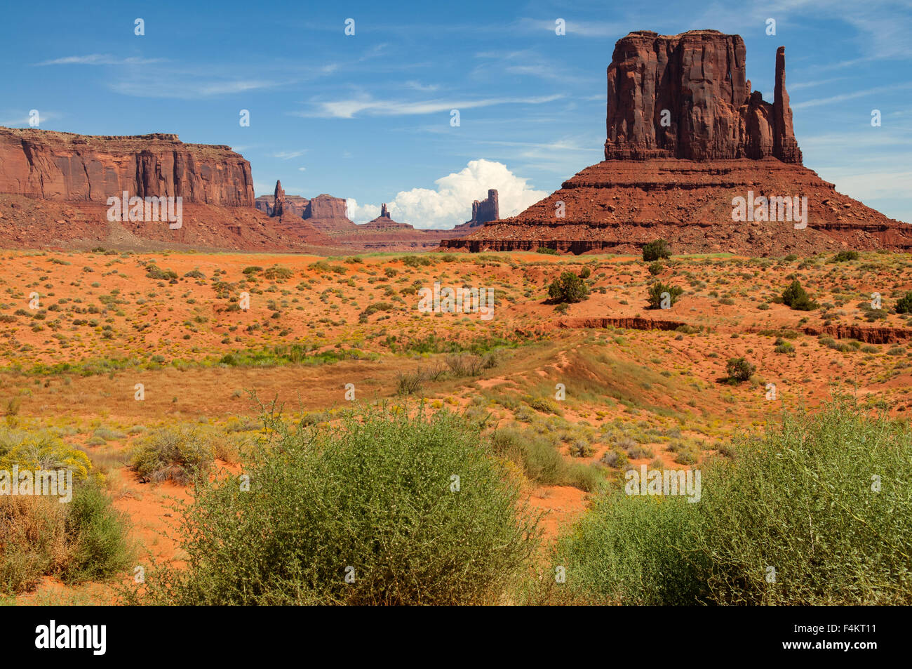 West Mitten and Sentinel Mesa, Monument Valley, Arizona, USA Stock ...