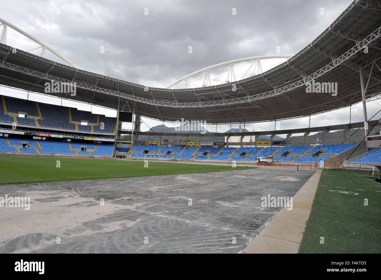Rio de Janeiro, Brazil. 6th Oct, 2015. A view of the Olympic stadium in ...