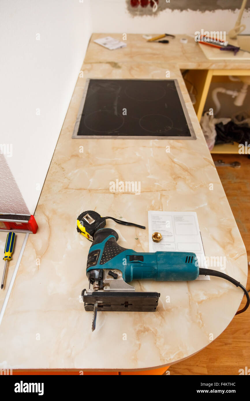 Installing new induction hob in hi-res stock photography and images - Alamy