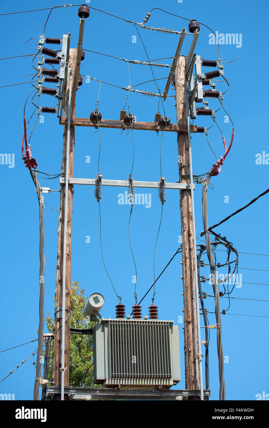 Voltage transformers on the street Stock Photo - Alamy