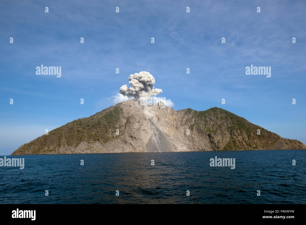 Komba active volcano with regular eruptions Flores Sea Indonesia Stock ...