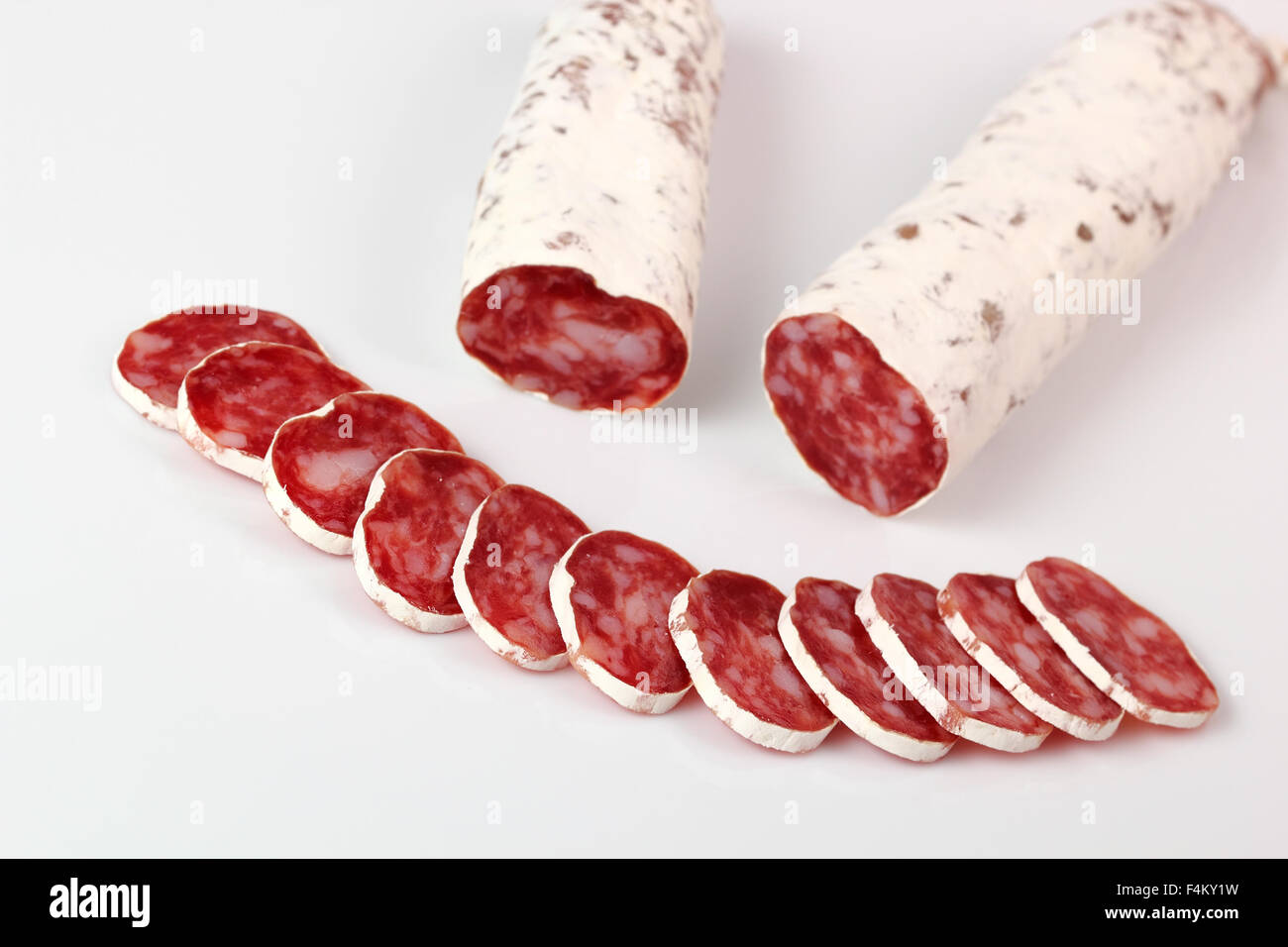 Moldy Salami. Smoked Pork Sausage Stock Photo - Alamy