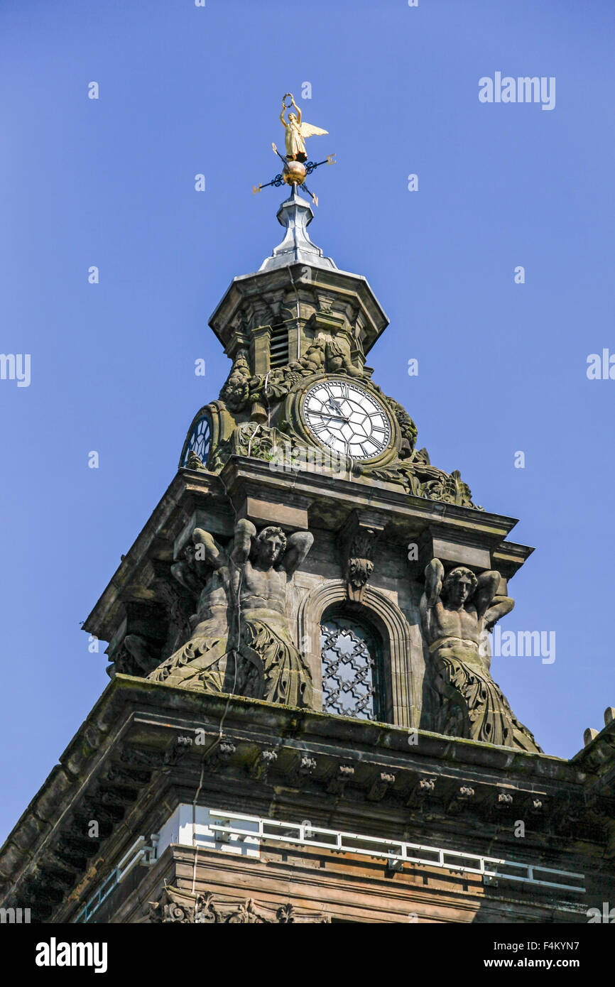 clock tower at the former Burslem Town Hall Stoke on Trent England UK ...