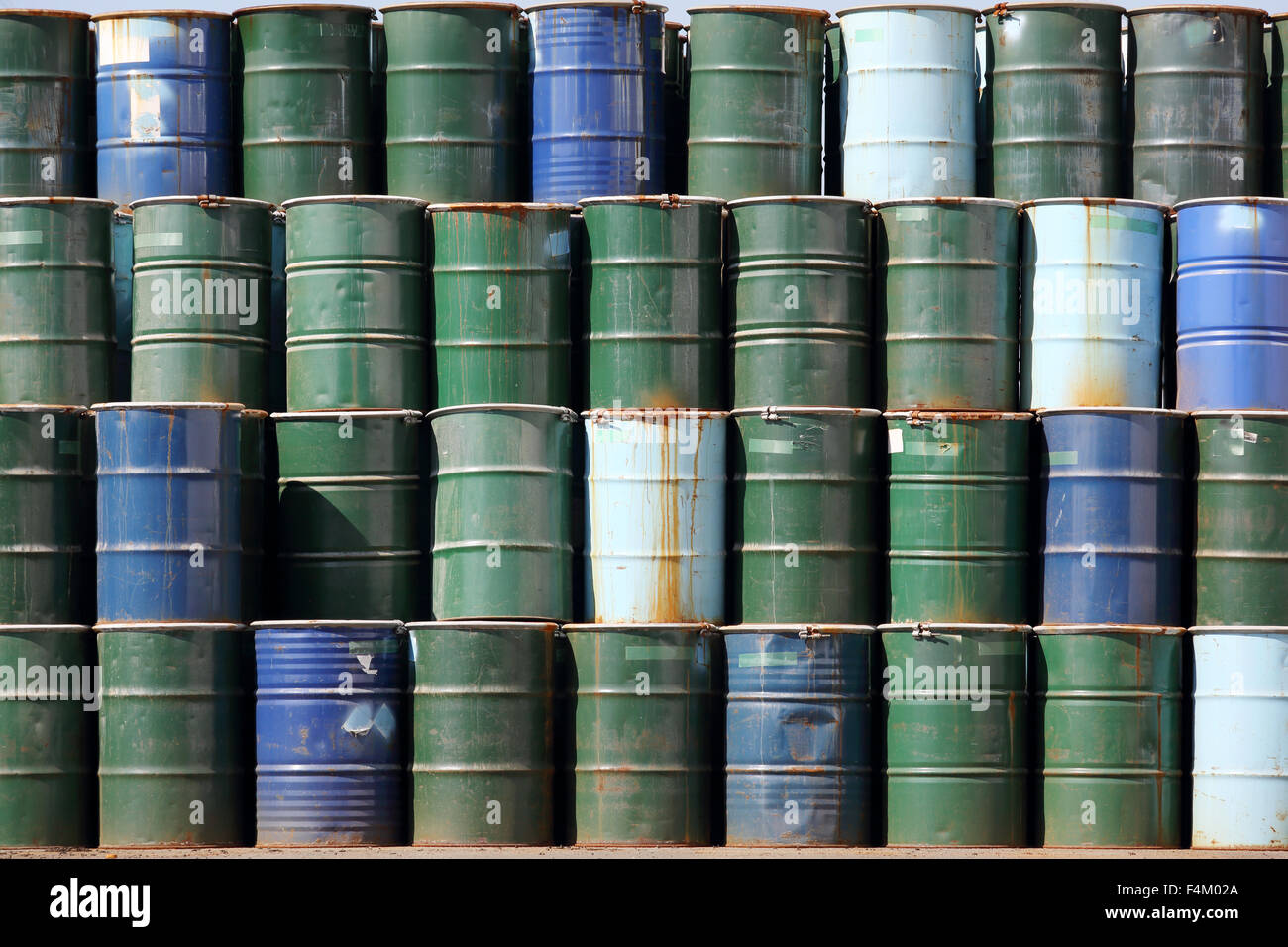 stack of oil barrels Stock Photo - Alamy