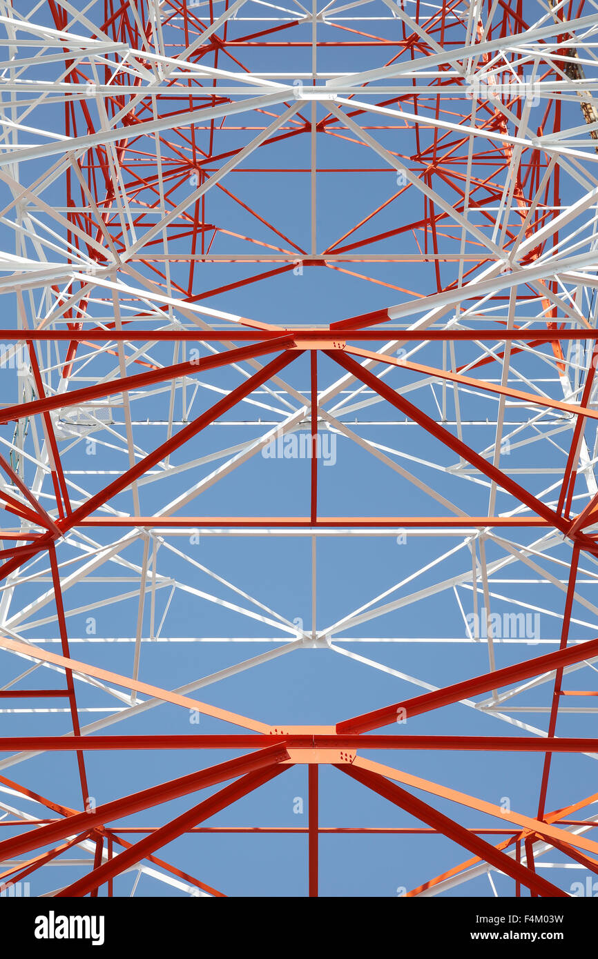 View of electricity pylon background Stock Photo - Alamy