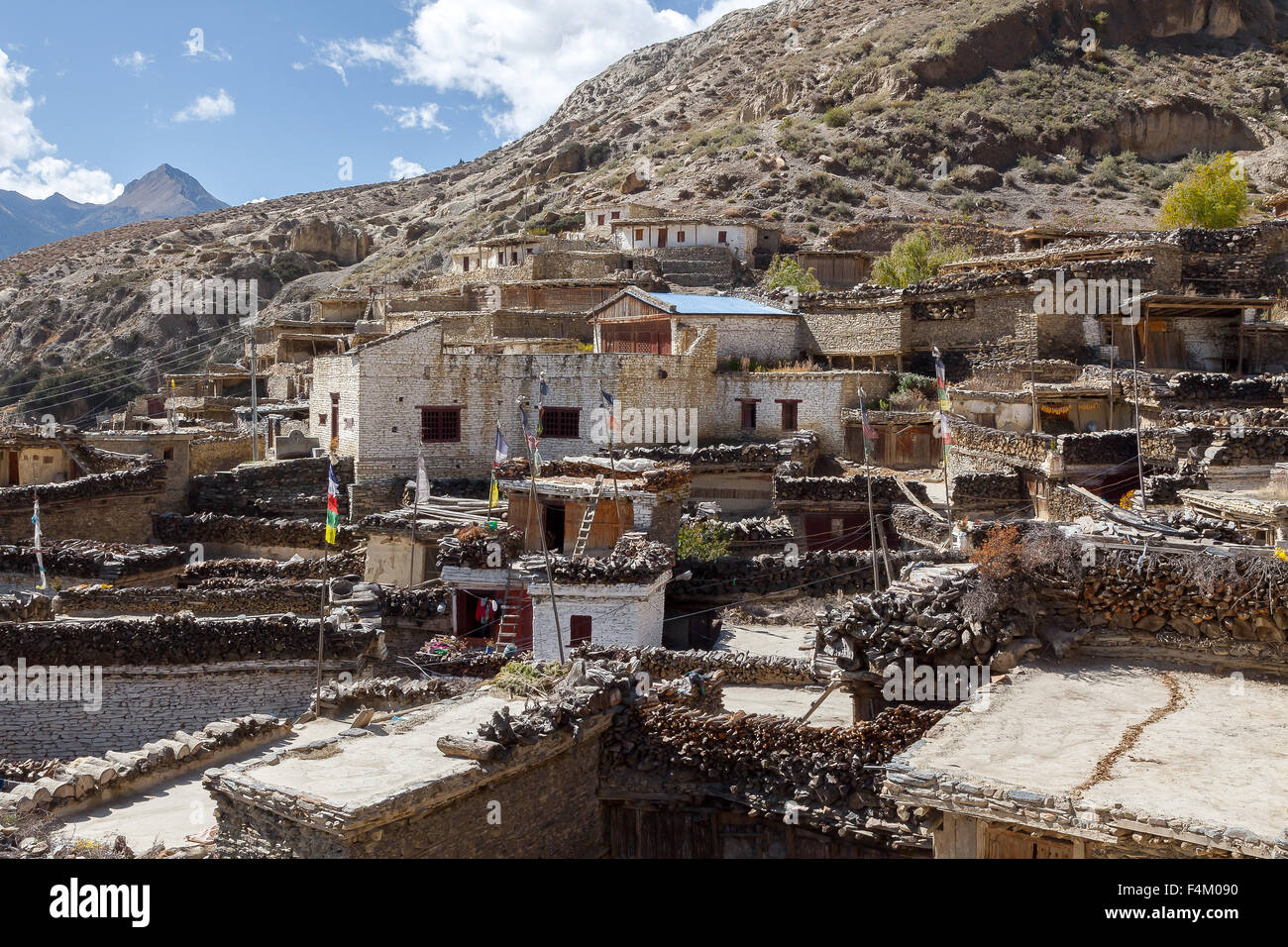 Rooftop view, Marpha village, Mustang, Nepal Stock Photo - Alamy