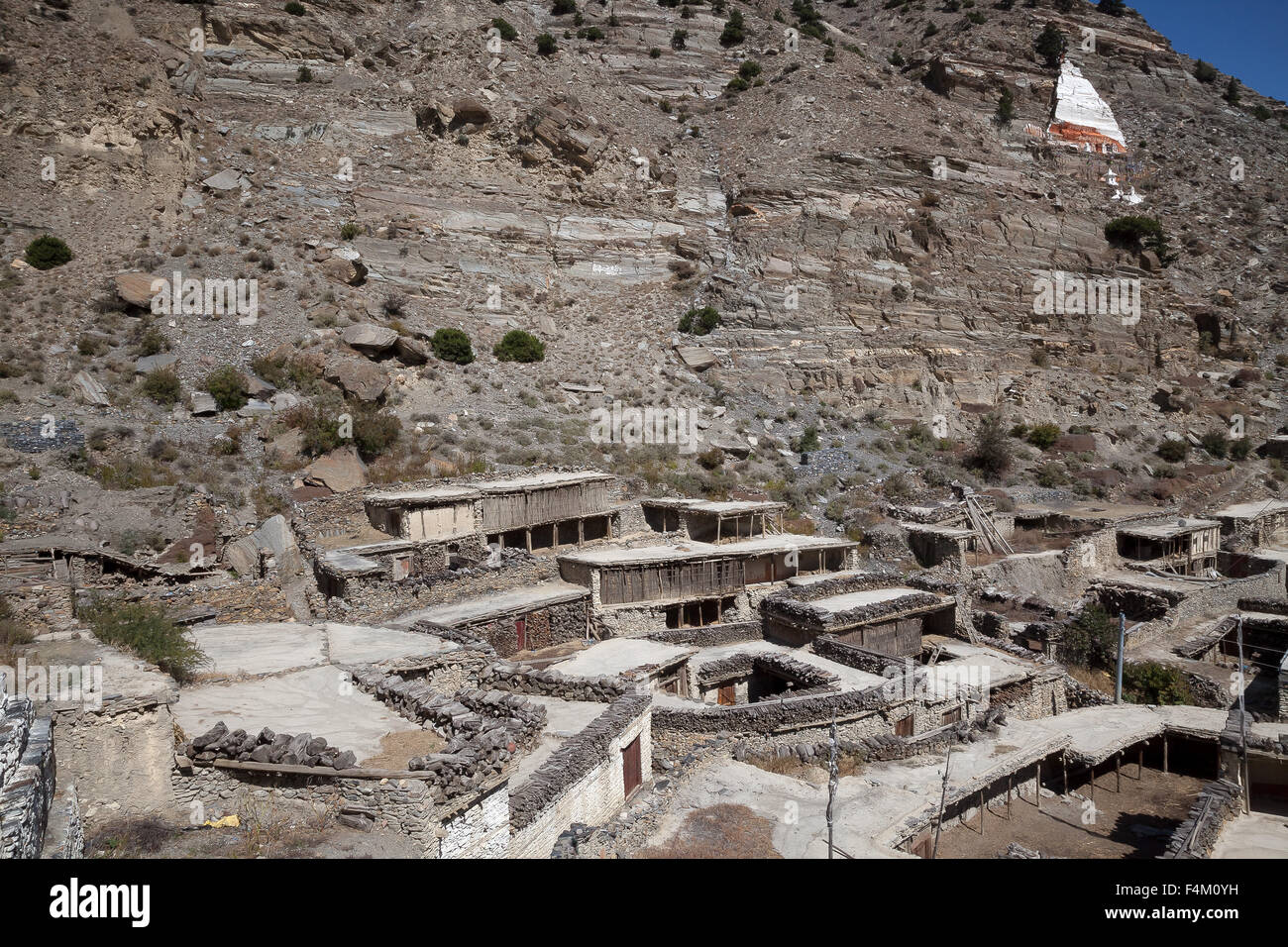 Rooftop view, Marpha village, Mustang, Nepal Stock Photo - Alamy