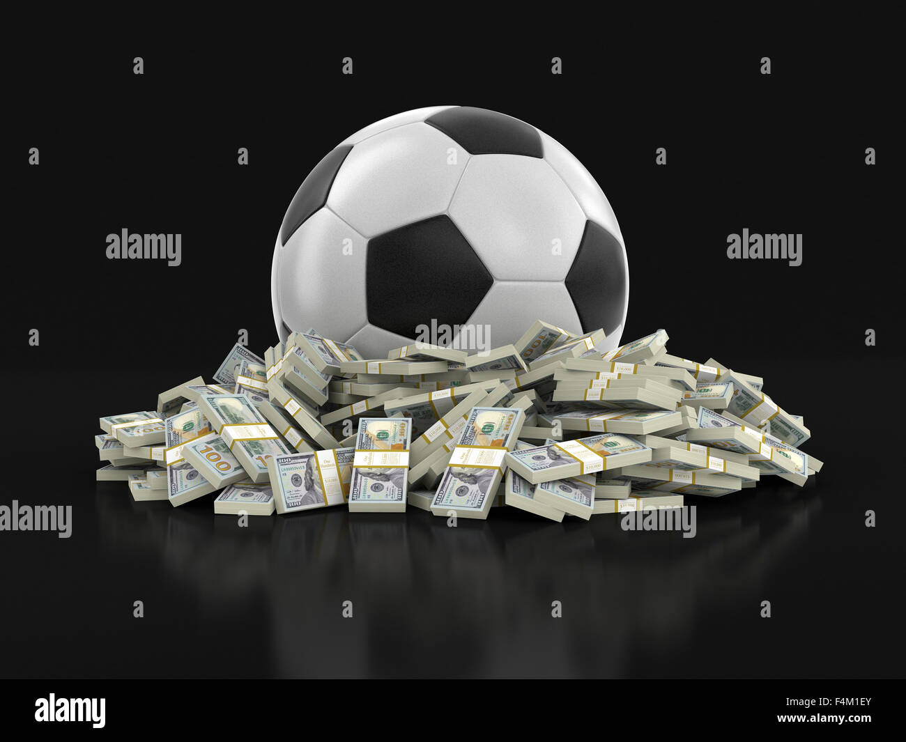 Soccer football with dollars. Image with clipping path Stock Photo - Alamy