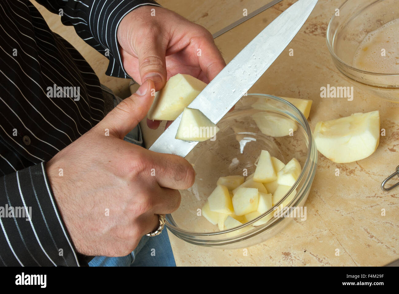 chef cooking apple pie Stock Photo - Alamy
