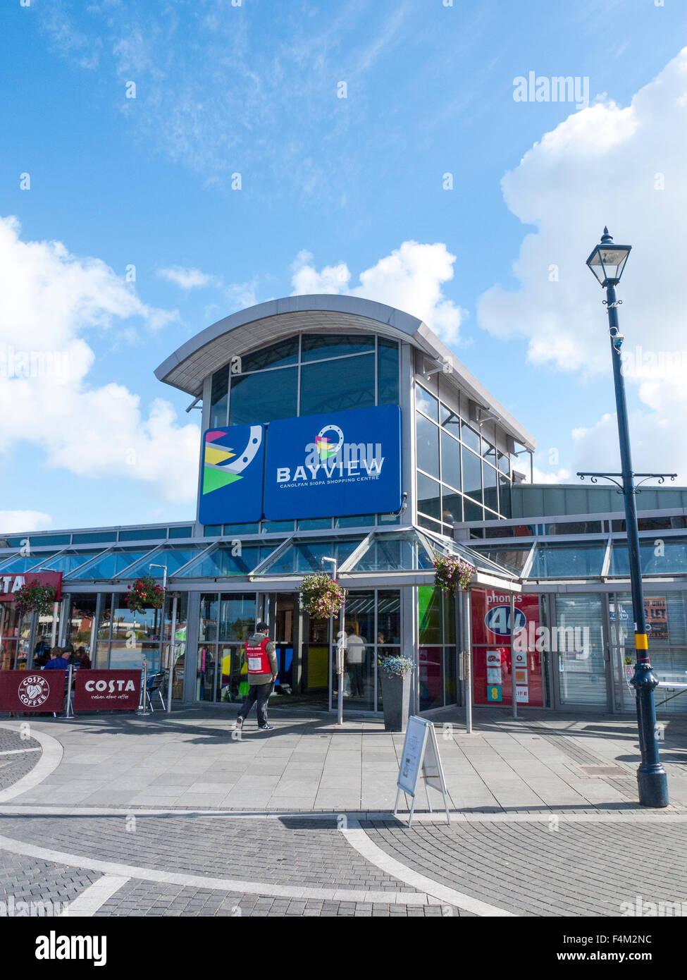 Entrance to Bayview shopping centre in Old Colwyn Wales UK Stock Photo ...