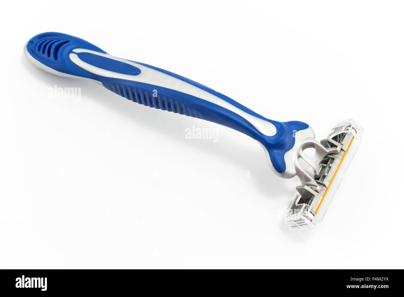 Blue razor isolated on white Stock Photo - Alamy