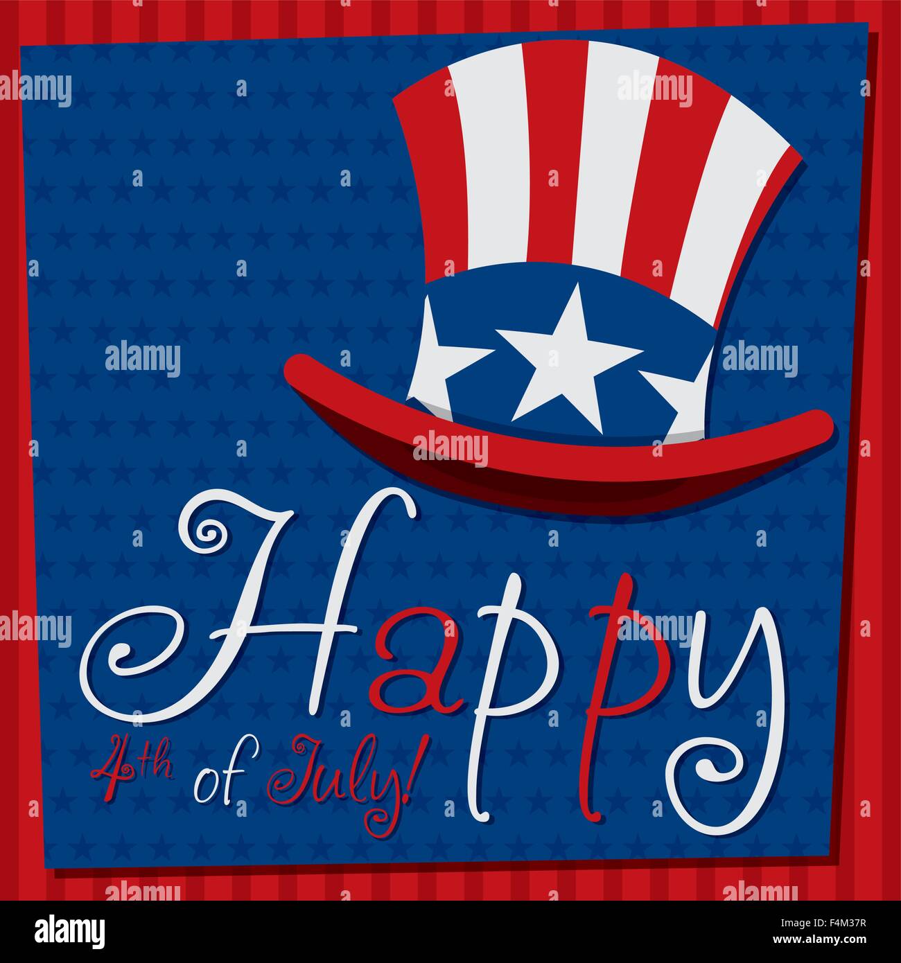 Patriotic Uncle Sam hat 4th of July card in vector format Stock Vector ...