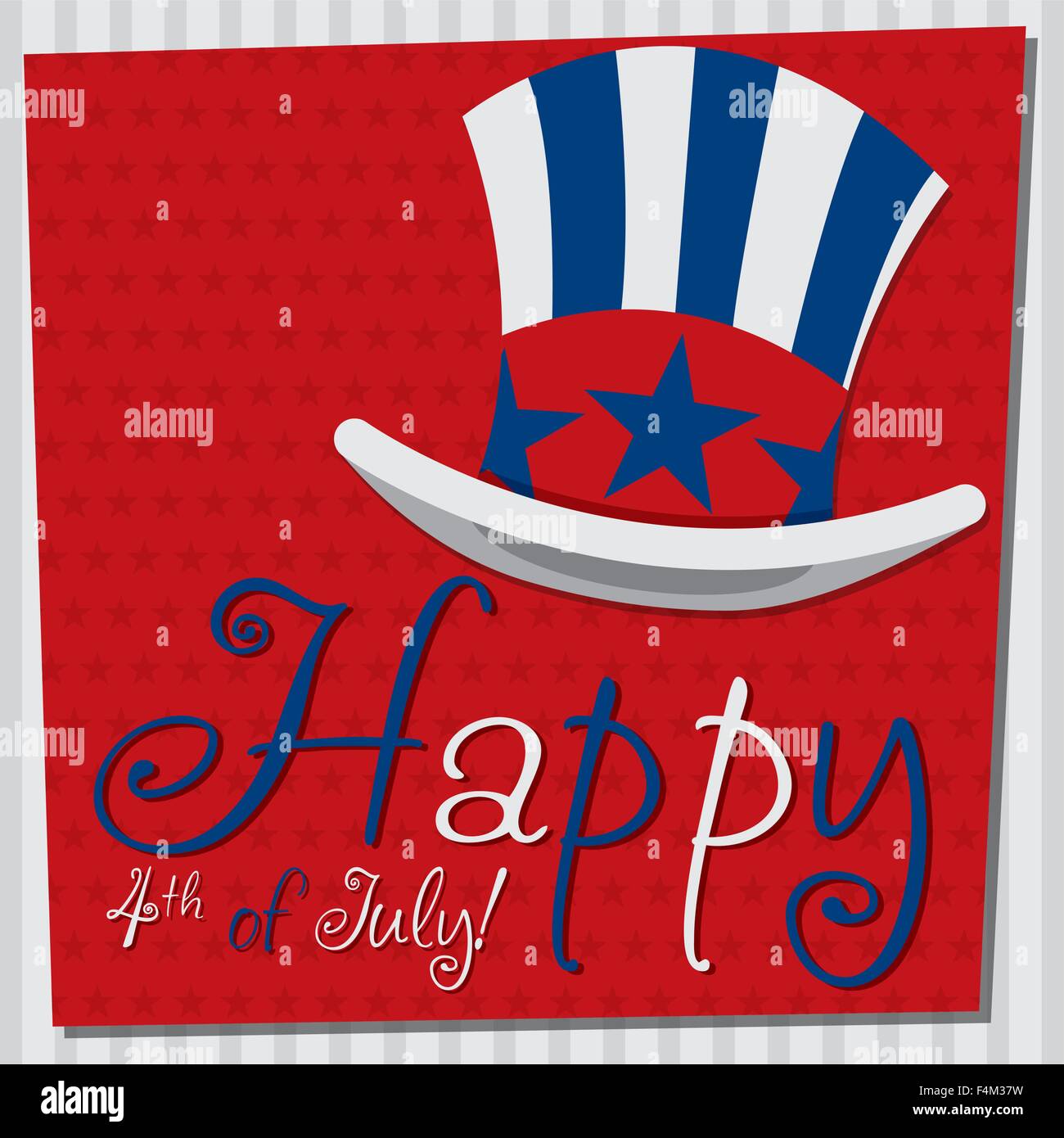 Patriotic Uncle Sam hat 4th of July card in vector format Stock Vector ...