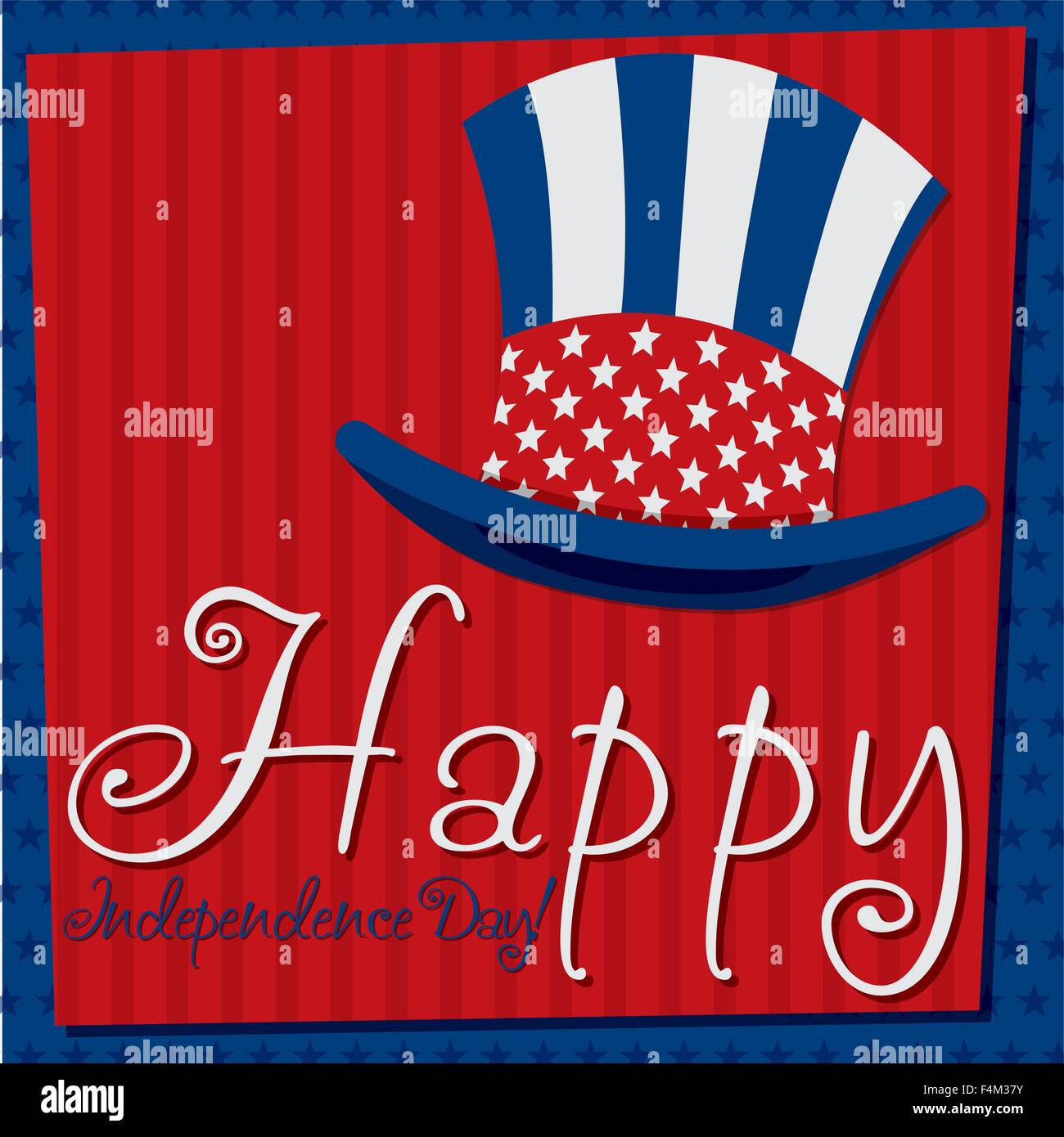 Patriotic Uncle Sam hat 4th of July card in vector format Stock Vector ...