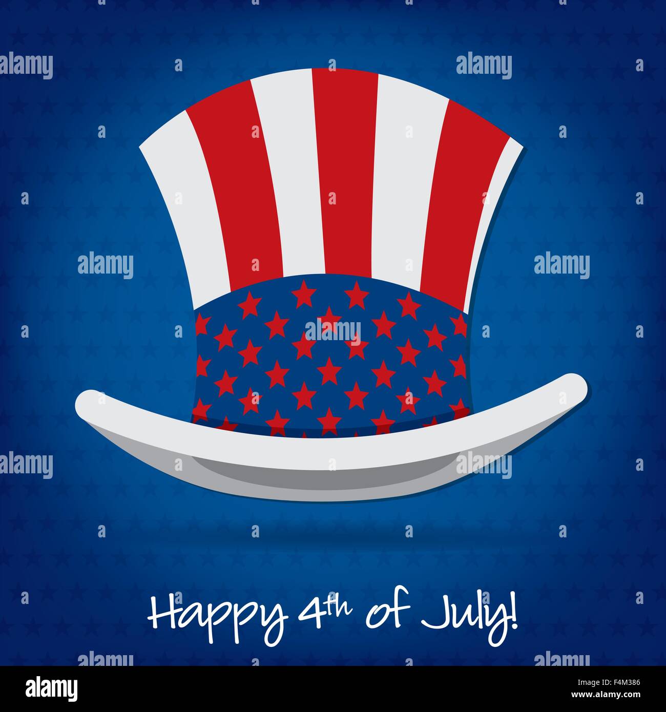 Patriotic Uncle Sam hat 4th of July card in vector format Stock Vector ...