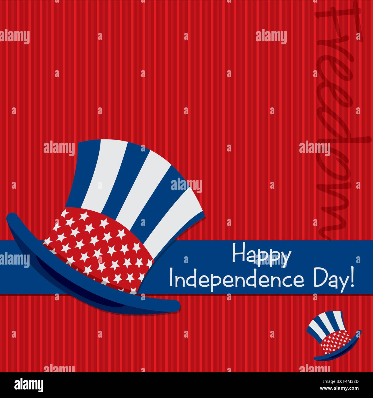 Patriotic Uncle Sam hat 4th of July card in vector format Stock Vector ...