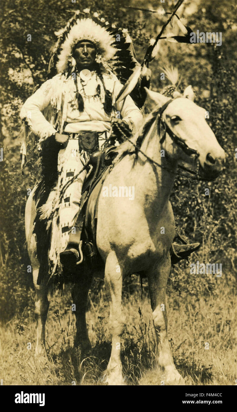 Native American Chief On Horse