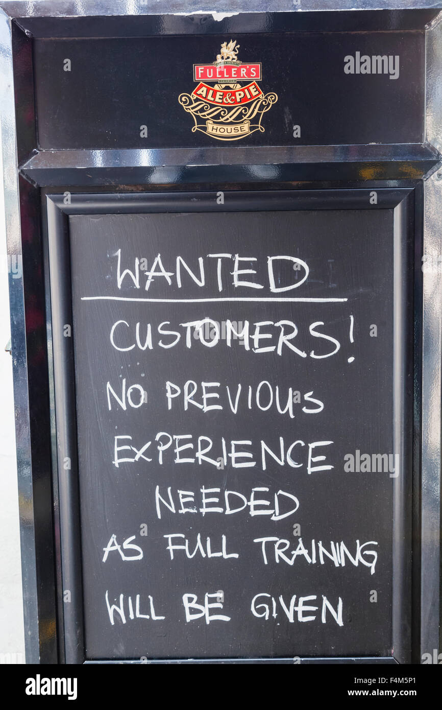 England, London, Humorous Pub Menu Board Stock Photo - Alamy