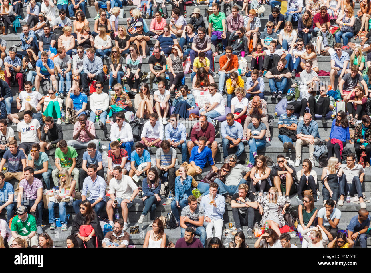 England, London, Southwark, Crowds in The Scoop Amphitheatre Stock ...