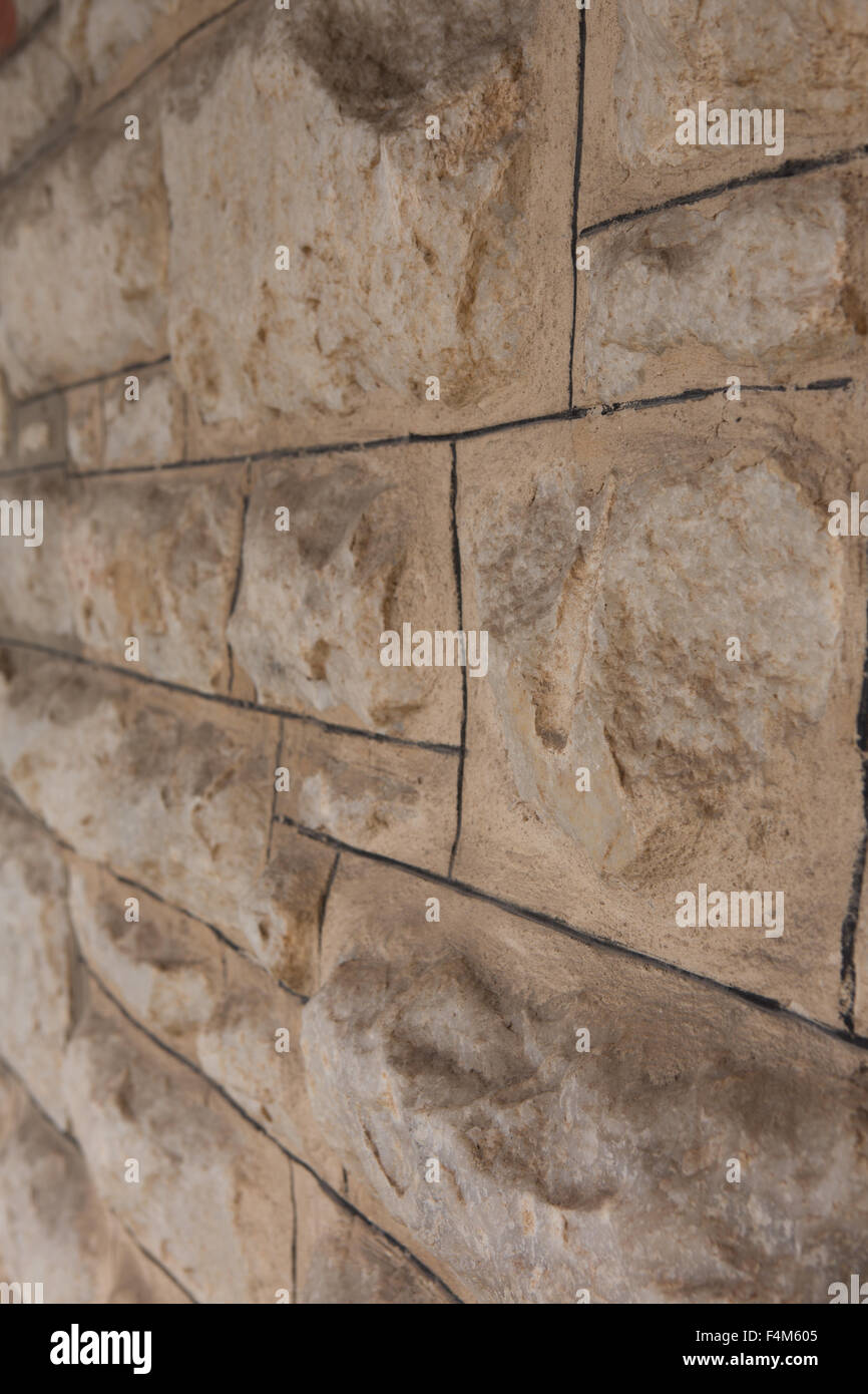 Mortared stone wall Stock Photo - Alamy