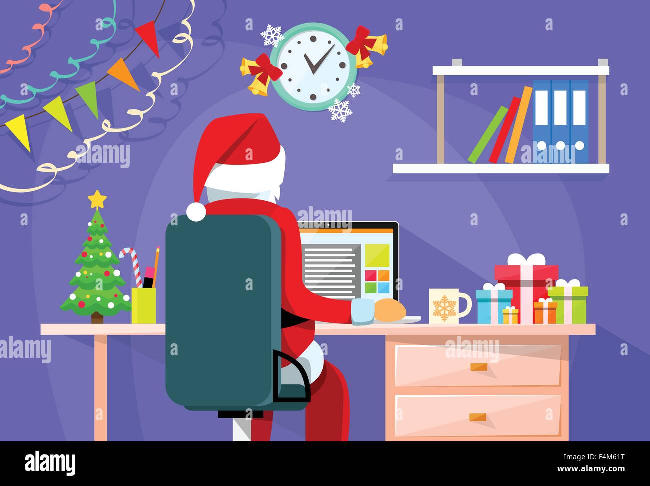 Santa claus back view Stock Vector Images - Alamy