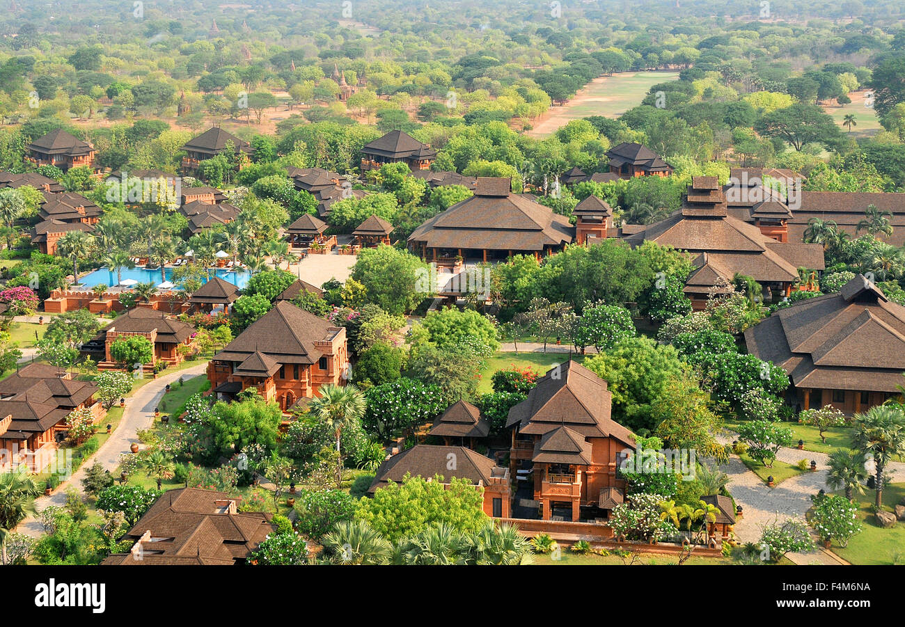 Aureum Palace Resort seen from the Bagan Viewing Tower, Bagan, Myanmar ...