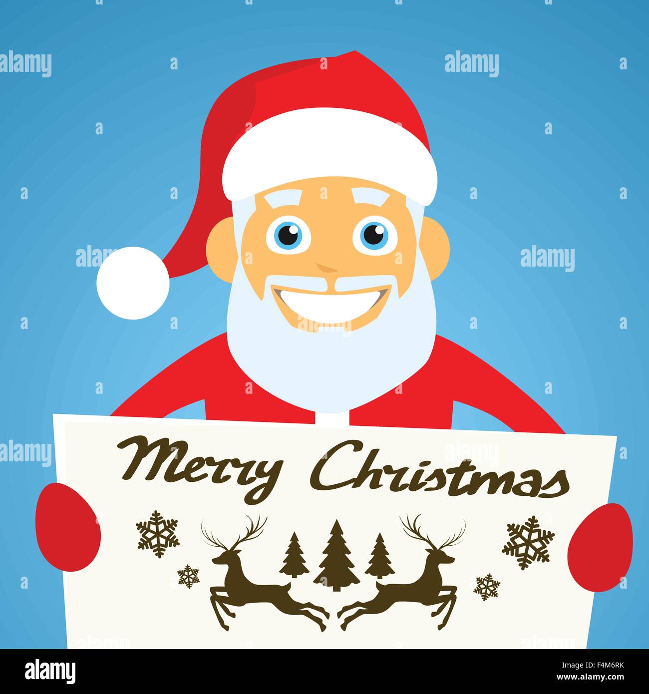 Santa Claus Banner, White Sign Board Blank Empty Copy Space, Christmas ...