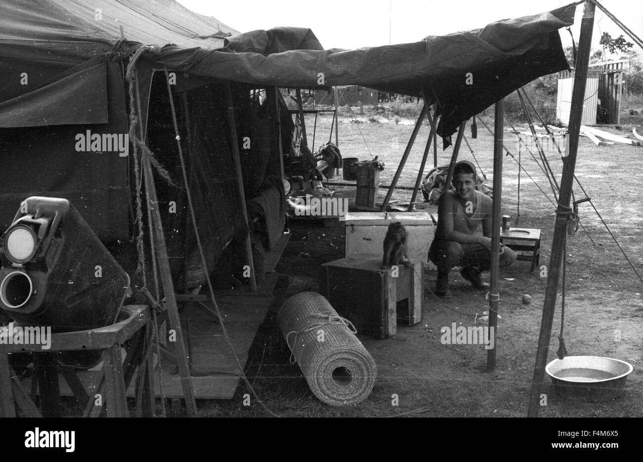 Vietnam war base camp Black and White Stock Photos & Images - Alamy