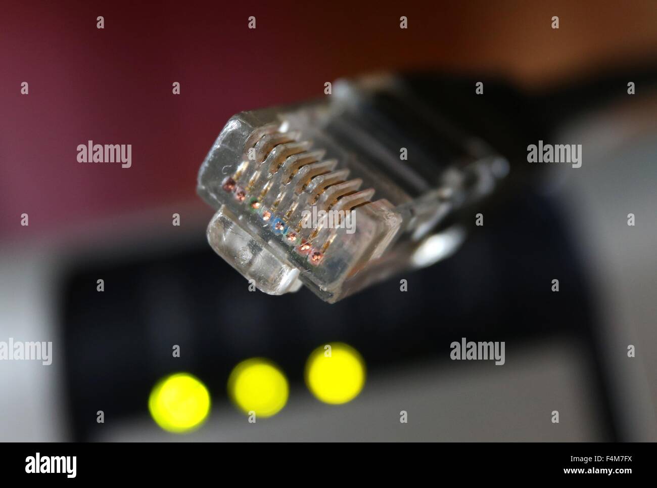 Kaufbeuren, Germany. 16th Oct, 2015. The plug of a wireless local area ...