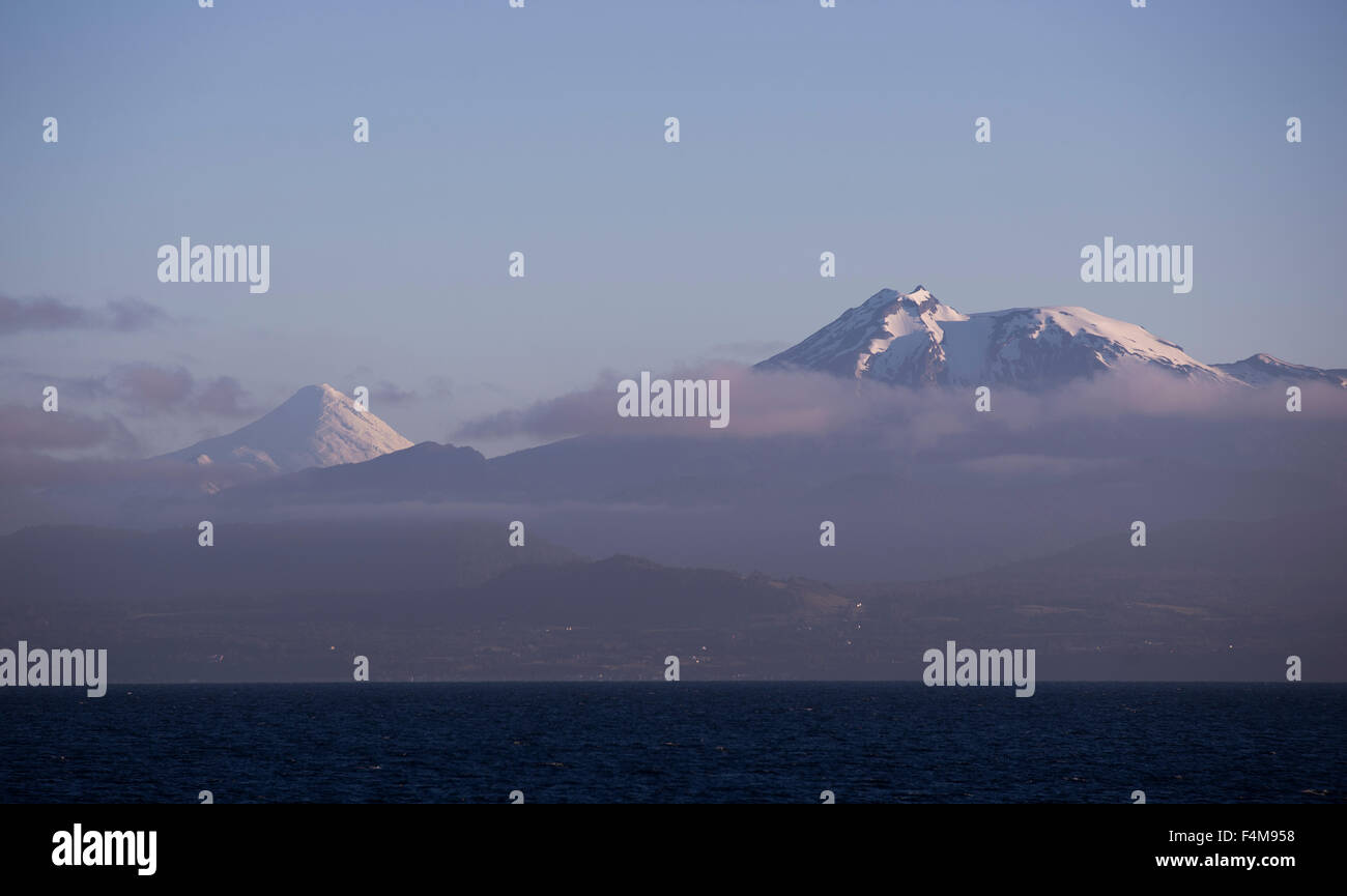 osorno volcano and calbuco volcano, the lakes region, chile Stock Photo ...