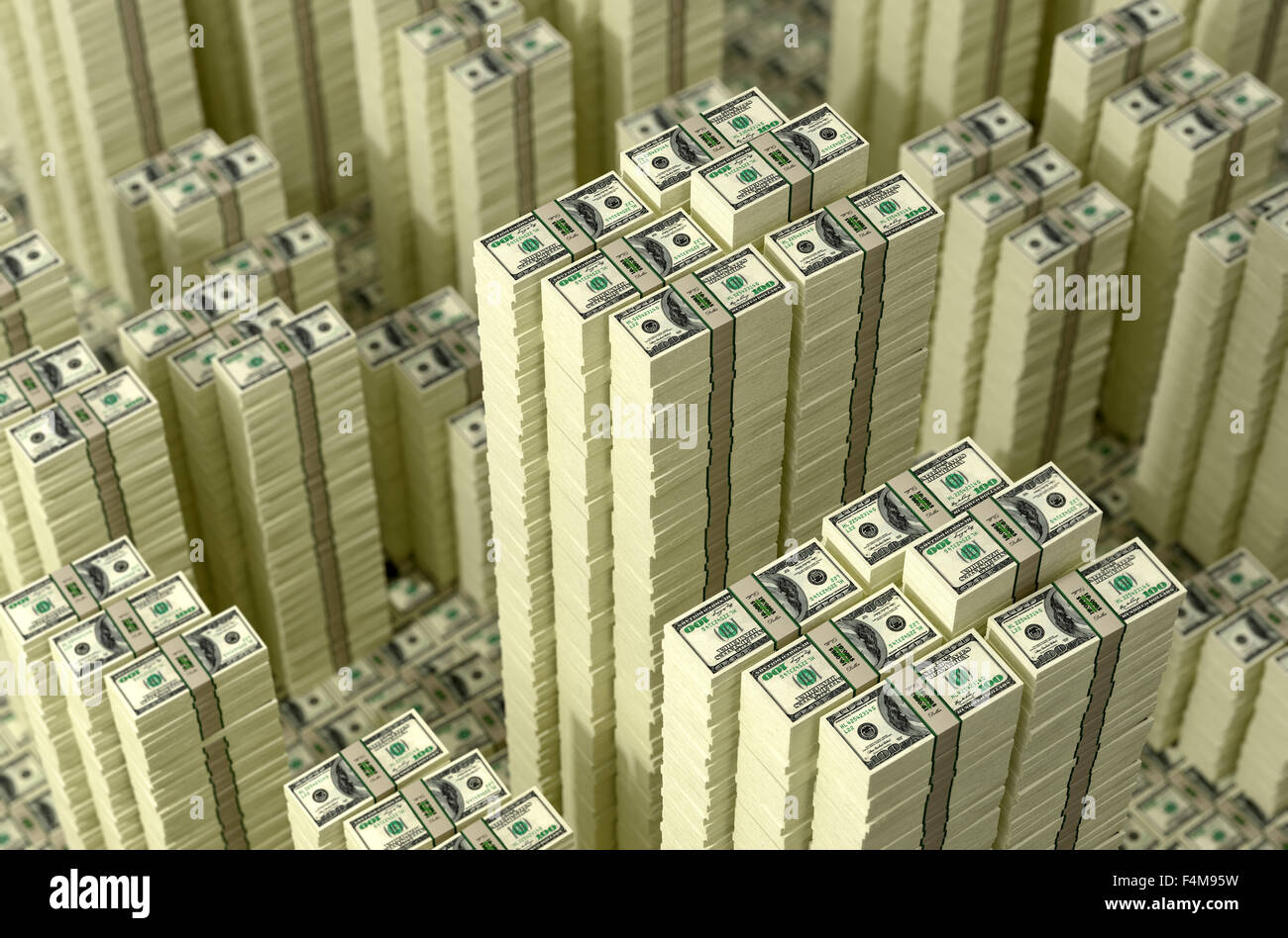 Piles of Dollar bills Stock Photo - Alamy