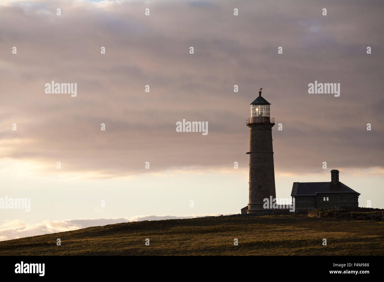 Old Light lighthouse and Old Light Cottage on Lundy Island, Devon ...