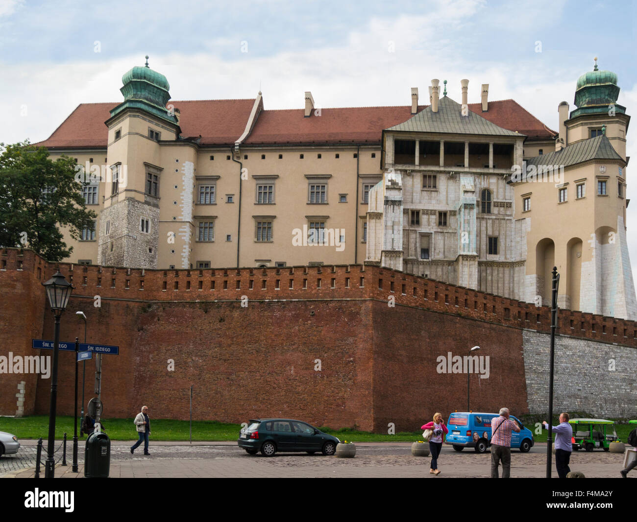 Gothic Wawel Castle built in 1300's with central courtyard Krakow Old ...