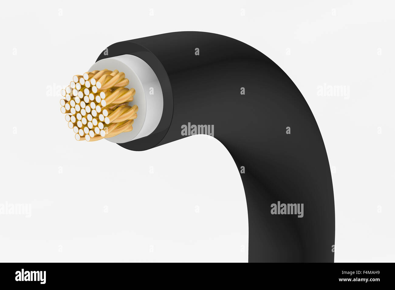 Electric wire cable with clipping path. Connection and electric concept ...