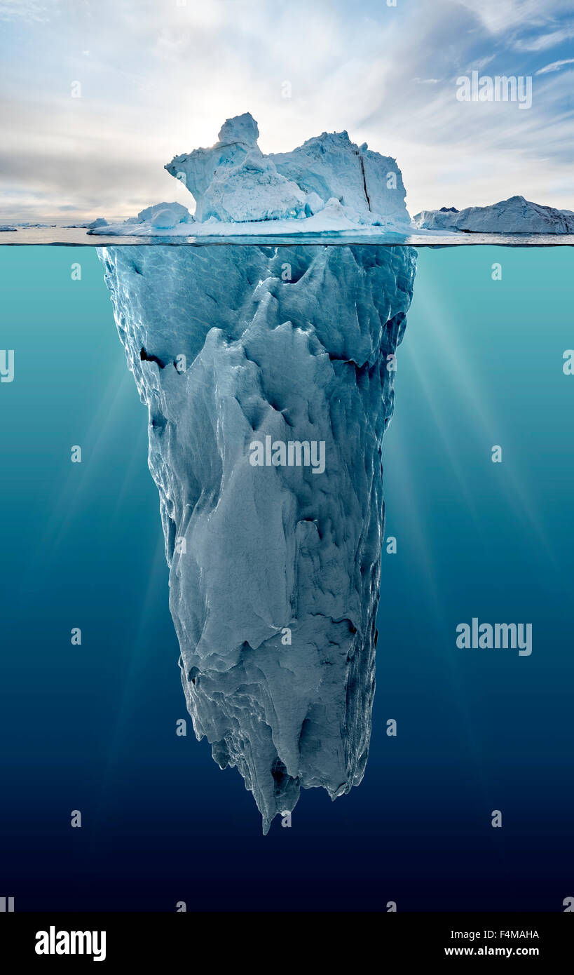 iceberg with underwater view taken in greenland Stock Photo - Alamy