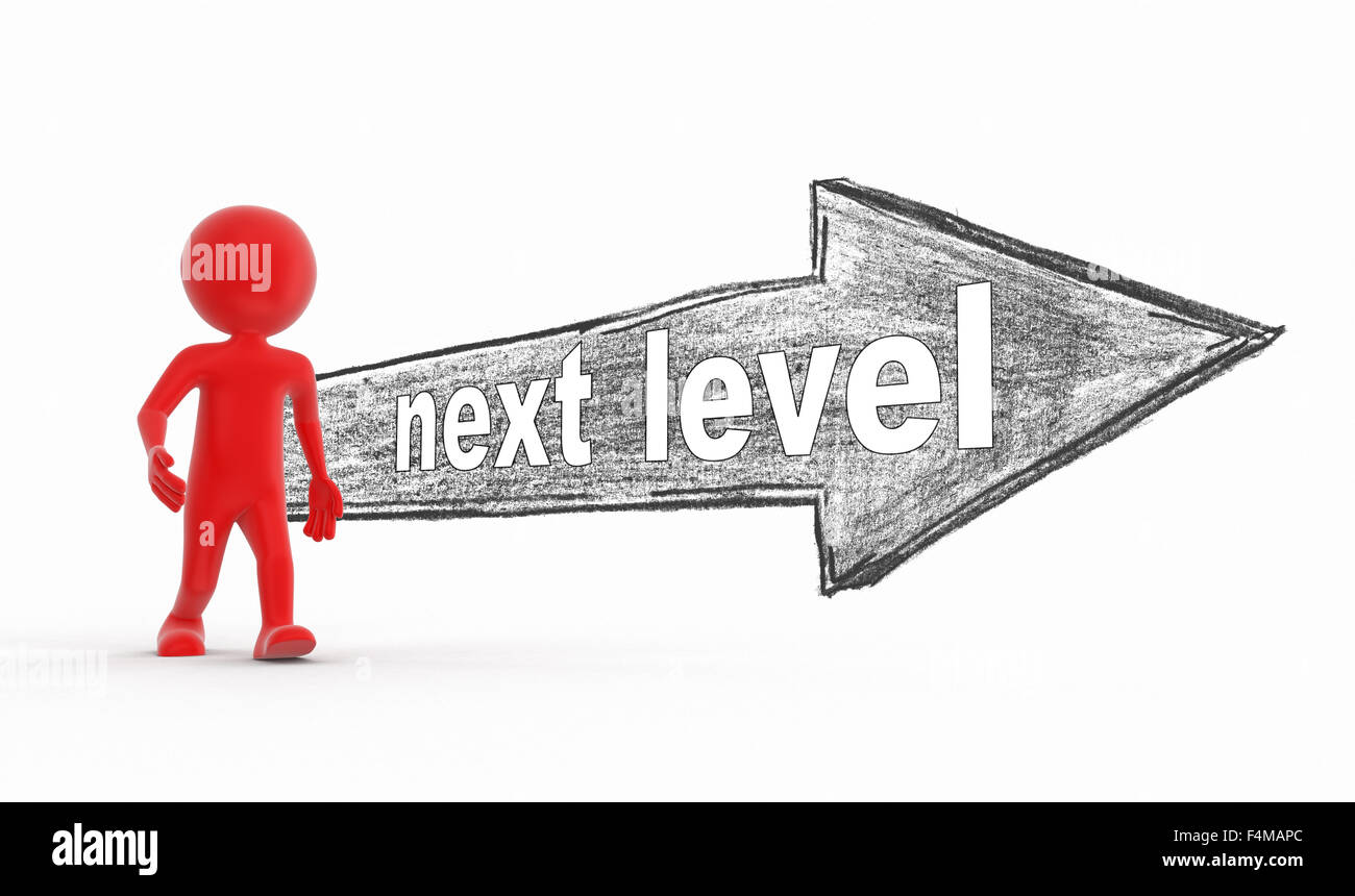 Man and next level. Image with clipping path Stock Photo - Alamy