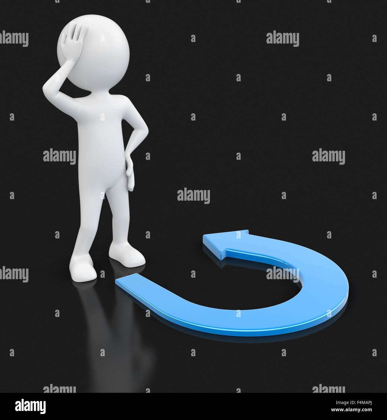 Man and arrow sign. Image with clipping path Stock Photo - Alamy