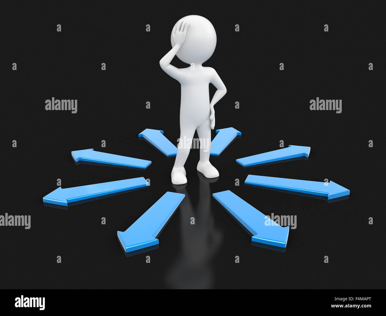 Man and arrows. Image with clipping path Stock Photo - Alamy