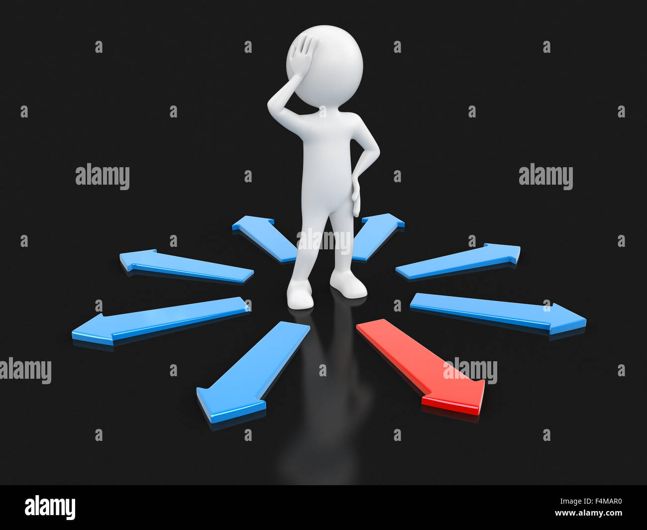 Man and arrows. Image with clipping path Stock Photo - Alamy
