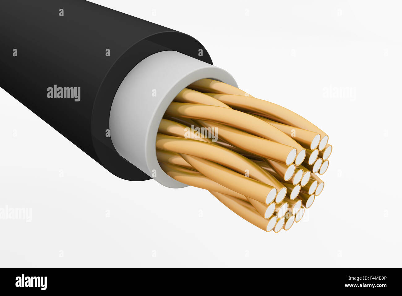 Electric wire cable with clipping path. Connection and electric concept ...