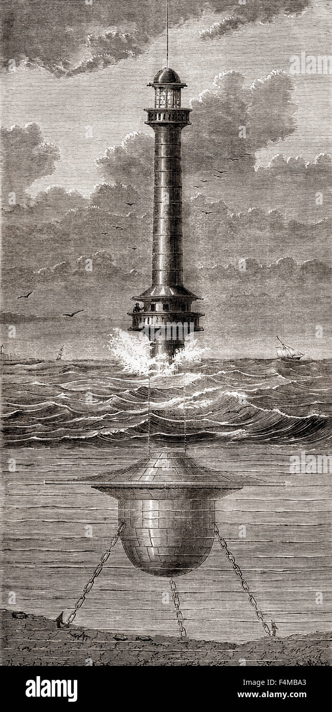 The 19th century floating lighthouse placed at the entrance to the Port ...