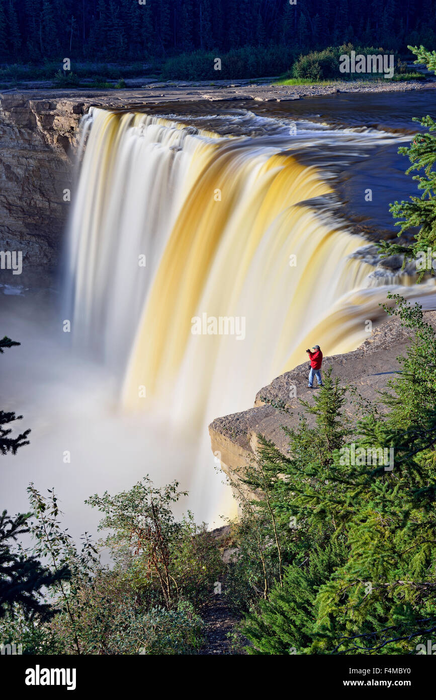 Alexandra Falls with photographer, human figure, Twin Falls Territorial ...